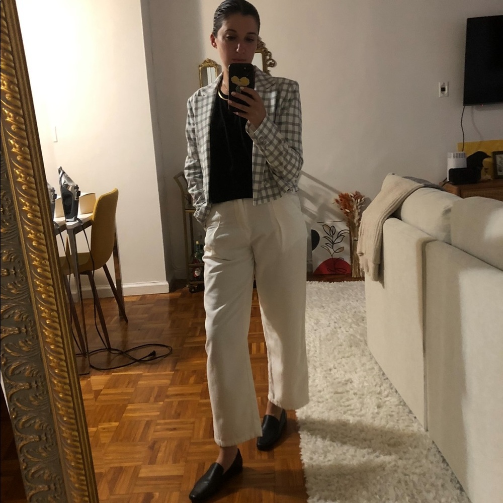 Danielle Bernstein Plaid Cropped Blazer - Gem